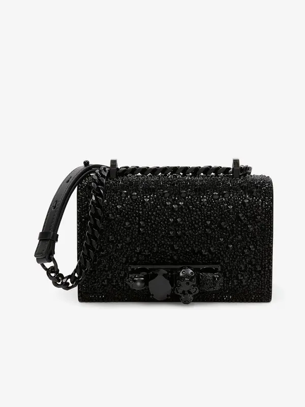 Alexander McQueen Crystal-embellished Mini Jewelled Satchel - Black