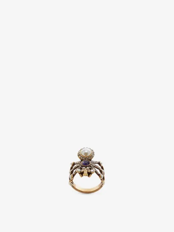 Alexander McQueen Spider Ring - Antique Gold-finish