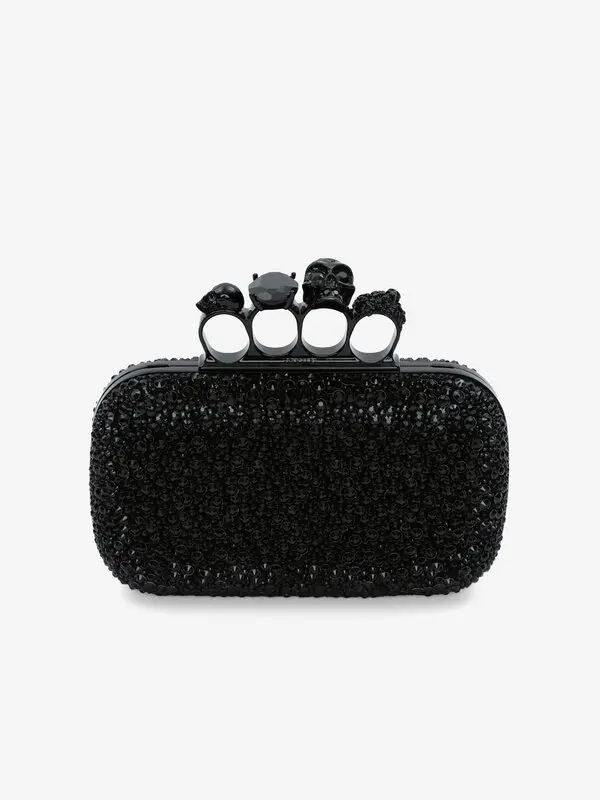 Alexander McQueen Knuckle Clutch With Chain - Black