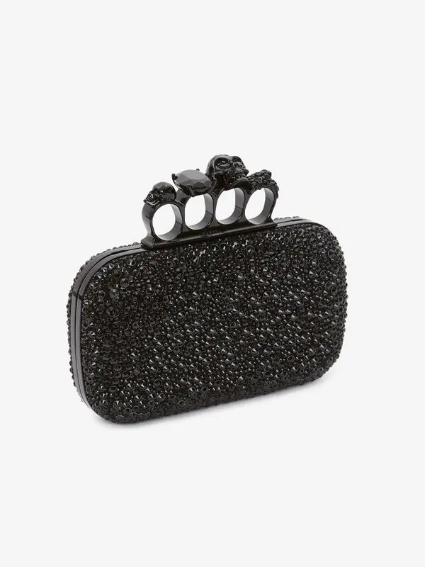 Alexander McQueen Knuckle Clutch With Chain - Black