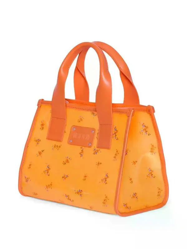 MSGM Floral Handle Tote Bag - Orange