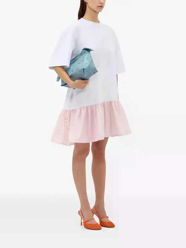 MSGM Mini Ruffled Dress - White