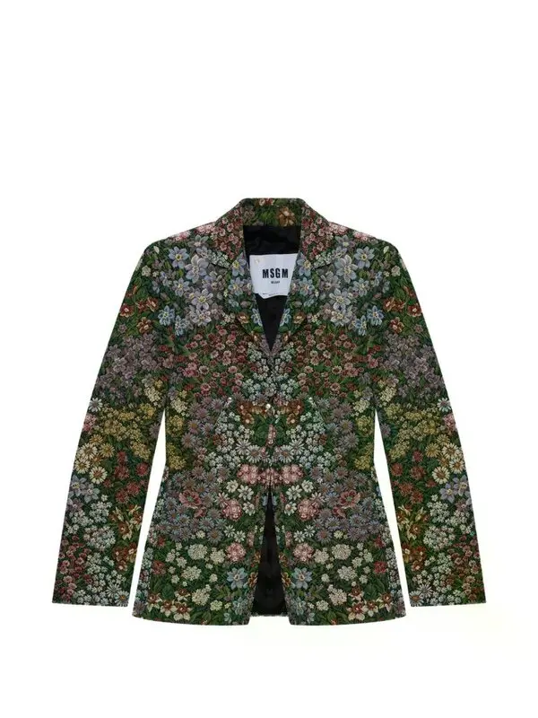 MSGM Floral-pattern Single-breasted Blazer