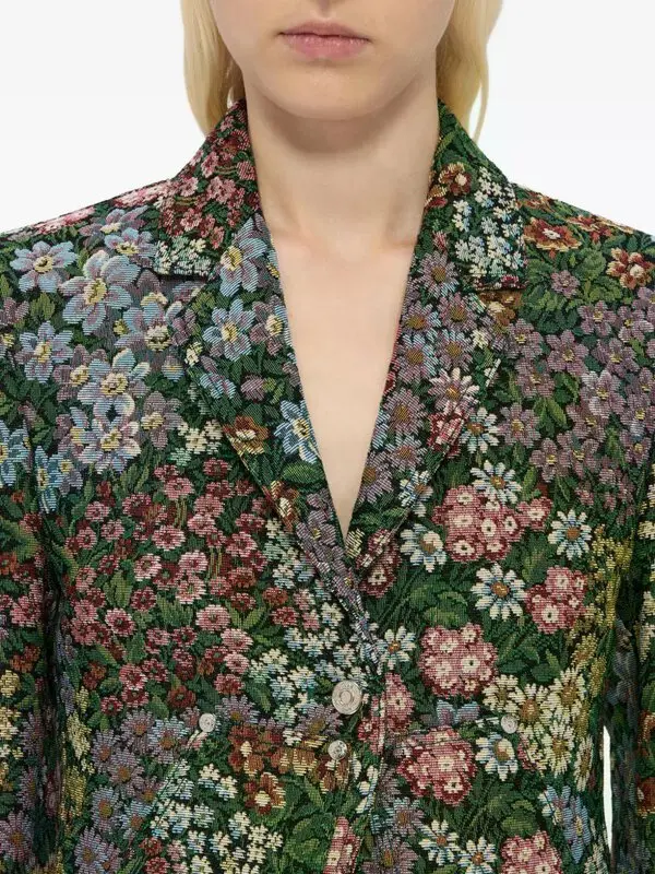 MSGM Floral-pattern Single-breasted Blazer