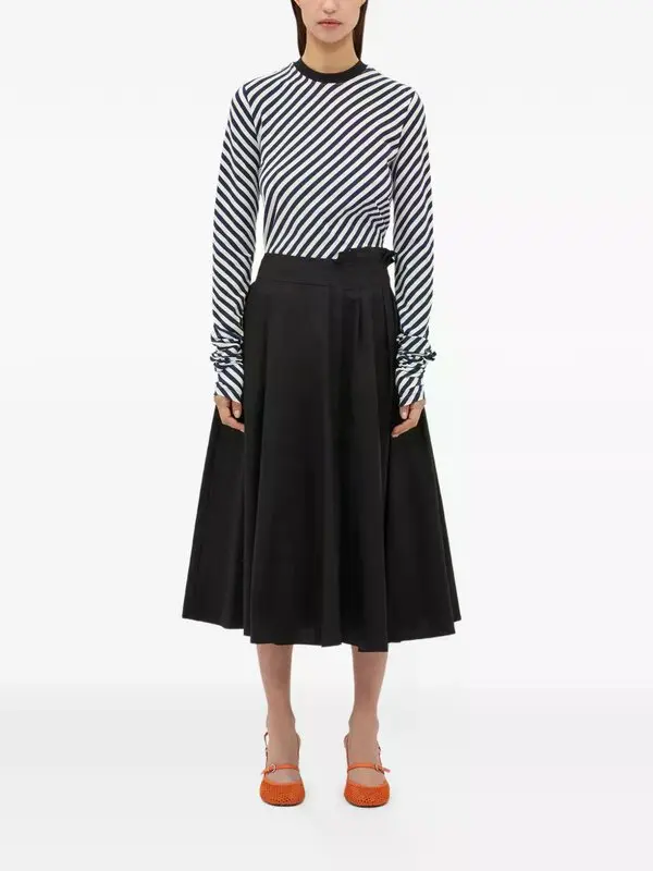 MSGM A-line Midi Skirt With Ruffle Detail