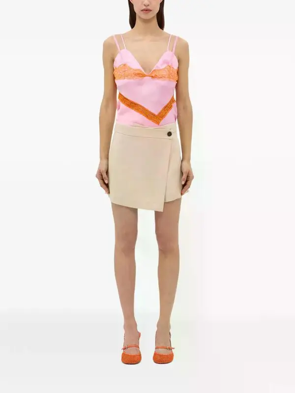 MSGM Button Asymmetric Shorts - Neutrals
