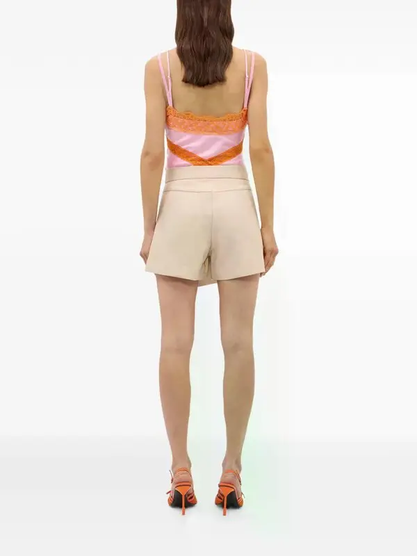 MSGM Button Asymmetric Shorts - Neutrals
