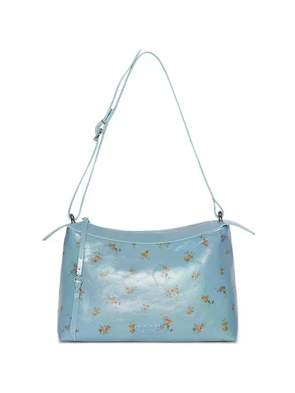 MSGM Floral-print Shoulder Bag - Blue