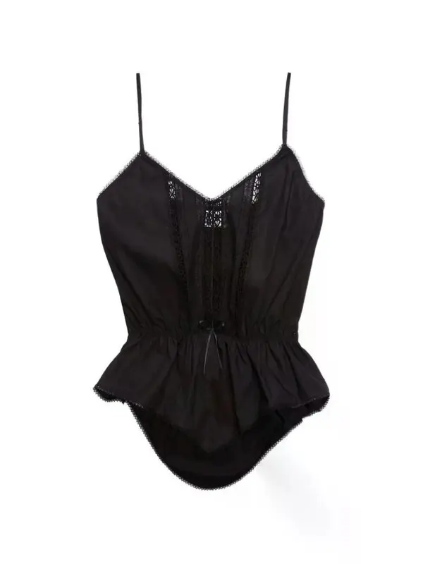 MSGM Lace-detail Top - Black