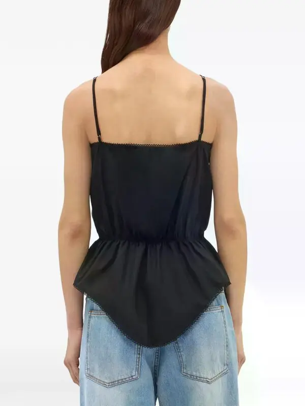 MSGM Lace-detail Top - Black