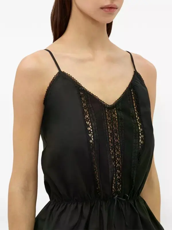 MSGM Lace-detail Top - Black