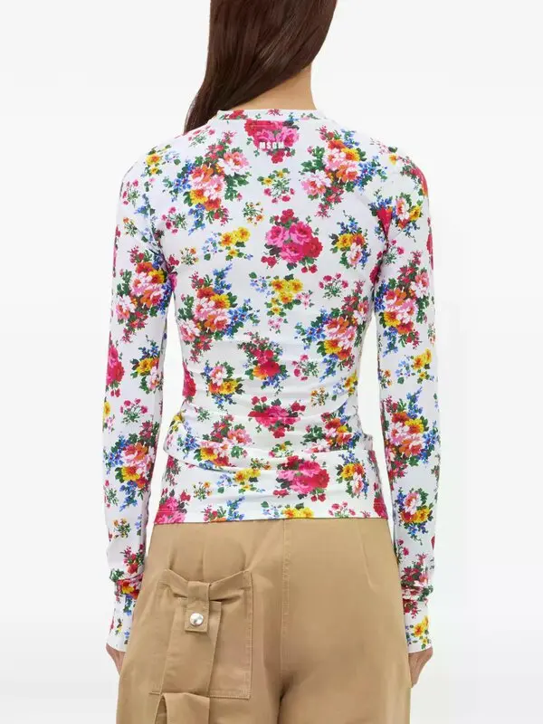 MSGM Floral-pattern T-shirt