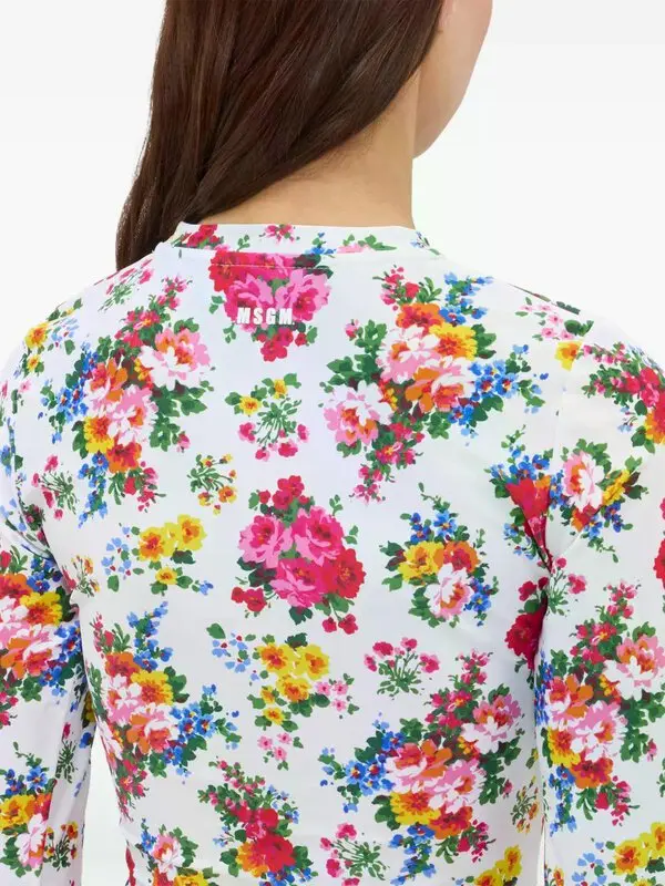MSGM Floral-pattern T-shirt