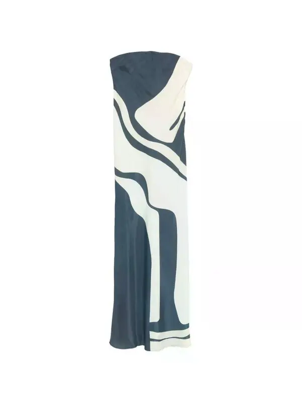 SIR. Strapless Printed Maxi Dress - Blue