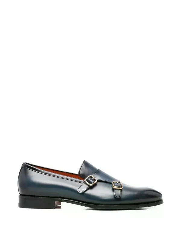 Santoni Buckle Strap Loafers - Blue