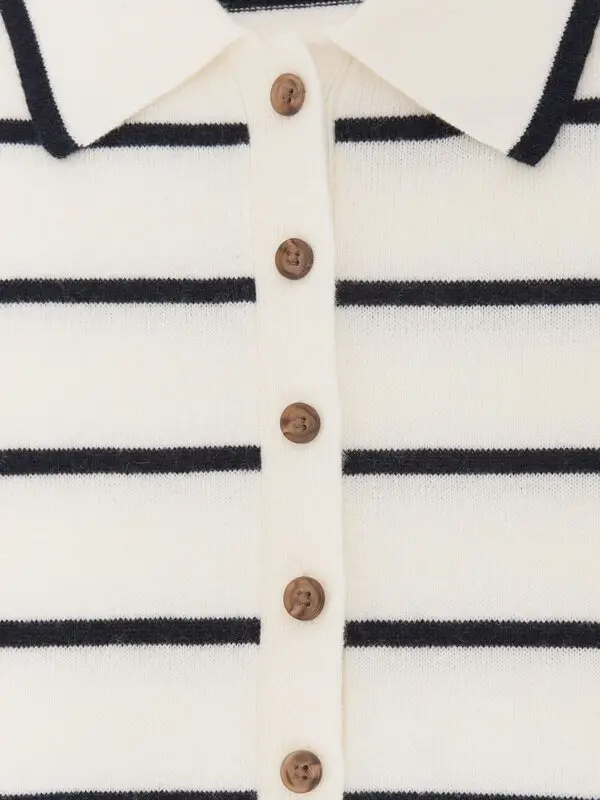 REISS Wool-cashmere Stripe Polo Vest