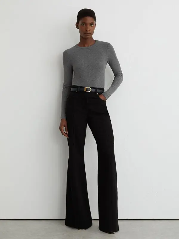 REISS Arabelle Jersey Crew-neck Long-sleeve Top