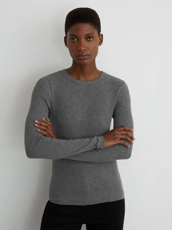 REISS Arabelle Jersey Crew-neck Long-sleeve Top