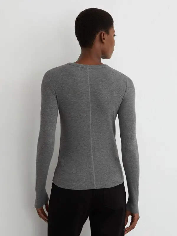 REISS Arabelle Jersey Crew-neck Long-sleeve Top