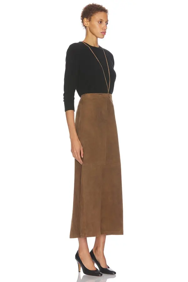THE ROW Erina Suede Skirt