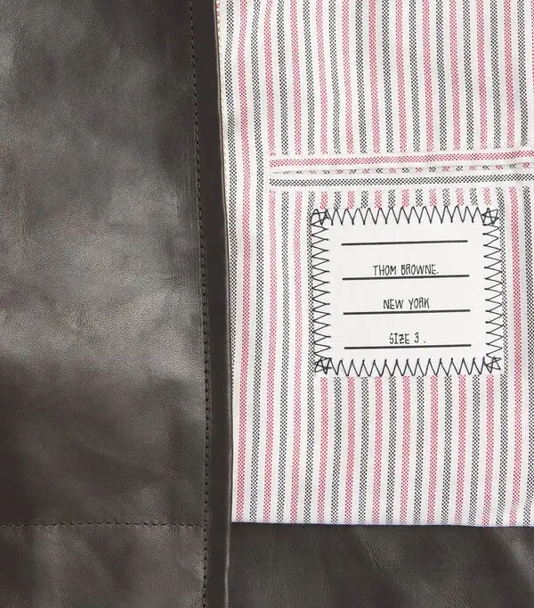 Thom Browne Leather Zip-up Blouson Jacket
