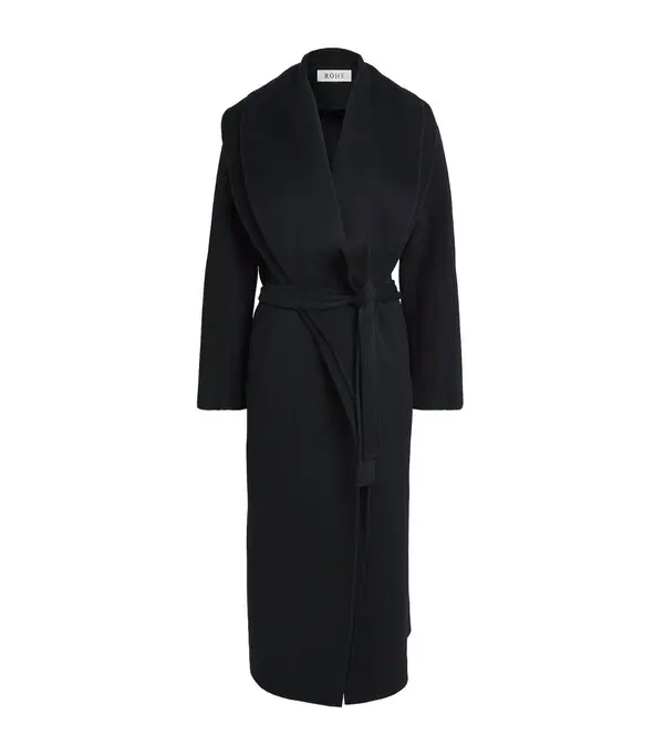 RÓHE Cashmere-wool Signature Scarf Coat - Navy