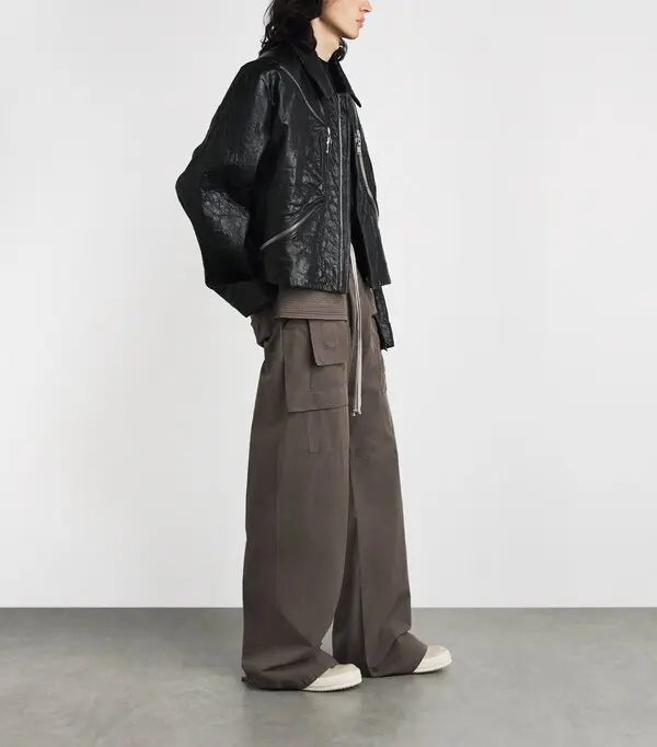 Rick Owens Leather Heizer Mac Jacket