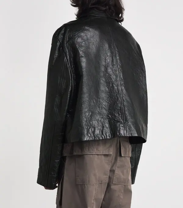 Rick Owens Leather Heizer Mac Jacket
