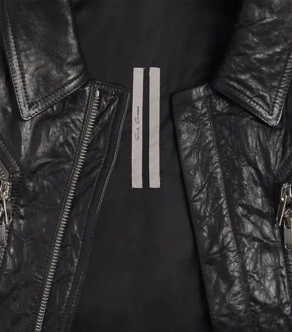 Rick Owens Leather Heizer Mac Jacket