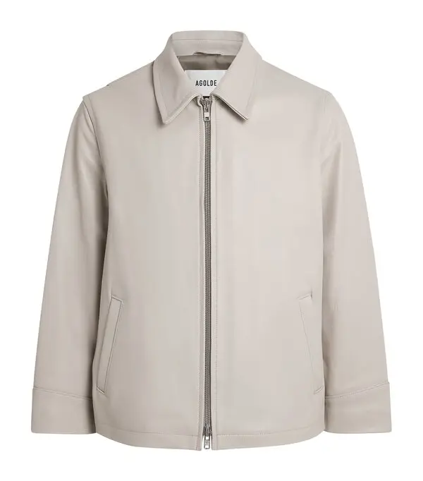 AGOLDE Chadwick Leather Jacket - Beige