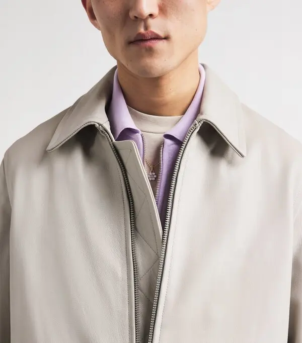 AGOLDE Chadwick Leather Jacket - Beige