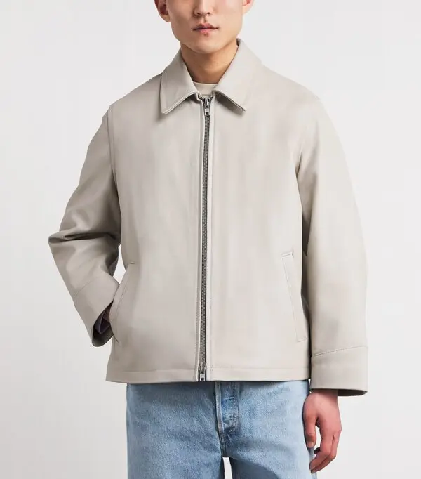 AGOLDE Chadwick Leather Jacket - Beige