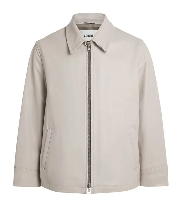 AGOLDE Chadwick Leather Jacket - Beige