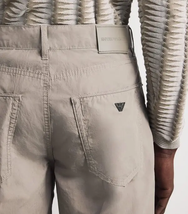 Emporio Armani Cotton Cargo Trousers - Beige