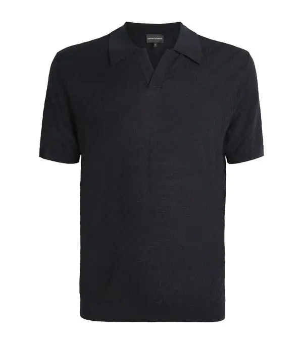 Emporio Armani Woven Polo Shirt - Blue