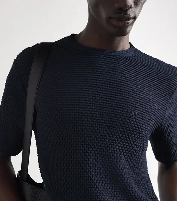 Emporio Armani Textured T-shirt - Blue