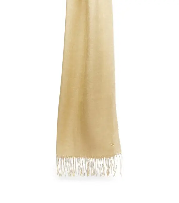 Max Mara Linen Fringe-trim Scarf - Beige