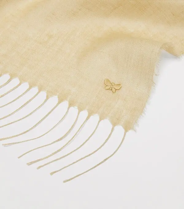 Max Mara Linen Fringe-trim Scarf - Beige