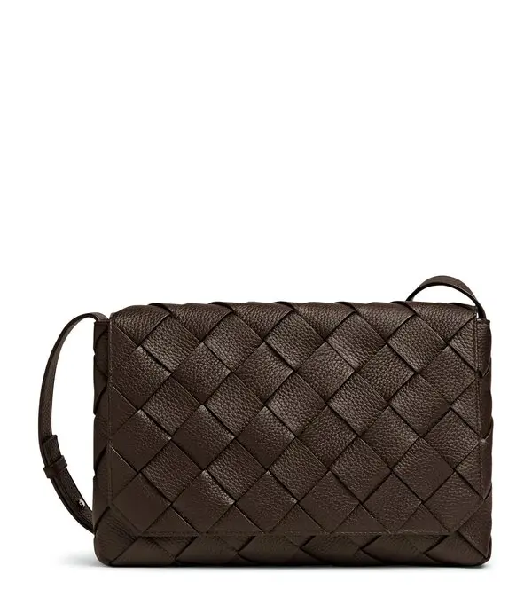 Bottega Veneta Large Leather Diago Crossbody Bag - Brown
