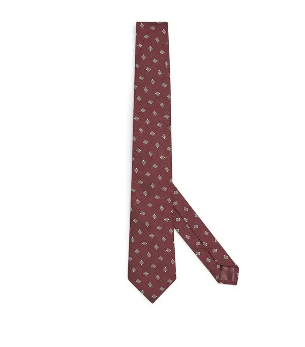 Emporio Armani Silk Jacquard Neck Tie - Red