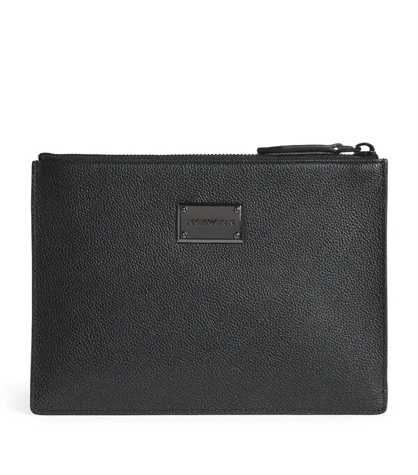 Emporio Armani Leather Logo Pouch
