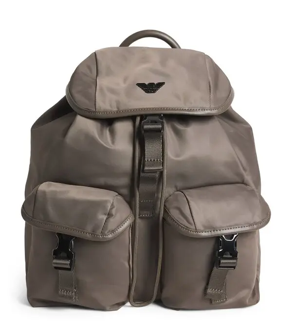 Emporio Armani Logo Backpack - Brown