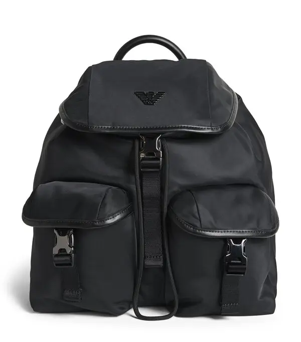 Emporio Armani Logo Backpack - Black
