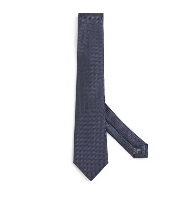 Emporio Armani Silk Jacquard Neck Tie - Blue