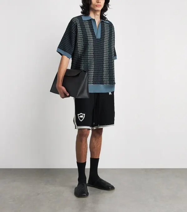 Amiri Stripe Embroidered Polo Sweater