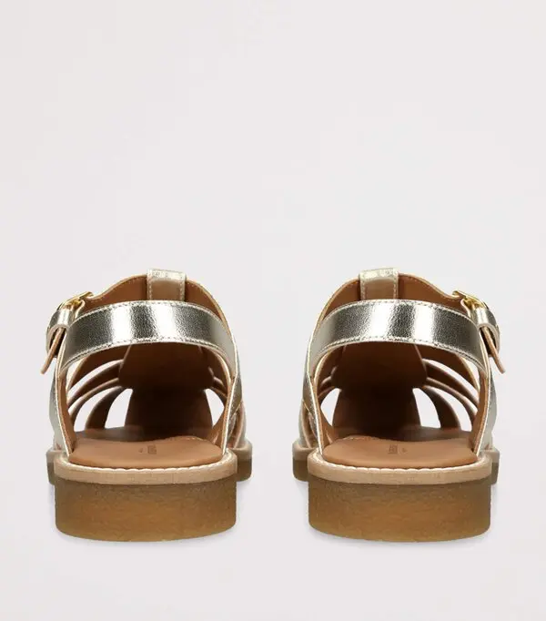 GOLDEN GOOSE Leather Maxime Sandals - Gold