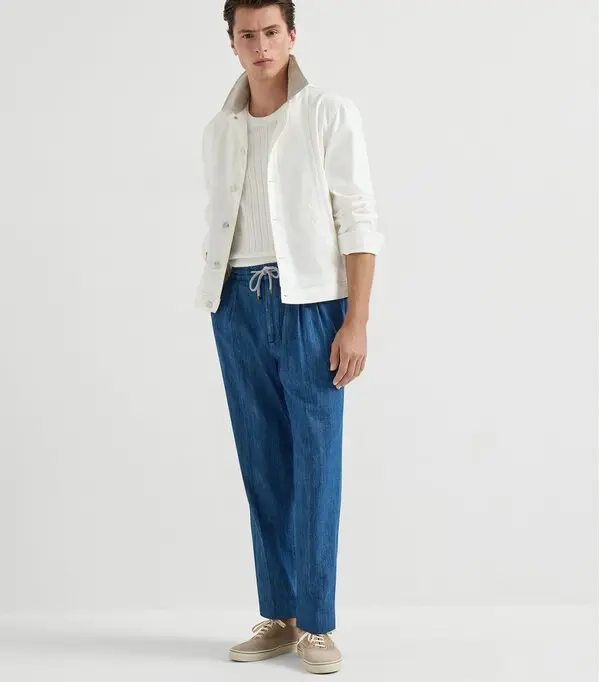 Brunello Cucinelli Denim Drawstring Trousers