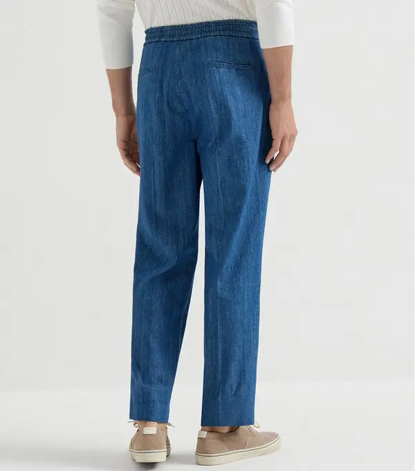 Brunello Cucinelli Denim Drawstring Trousers
