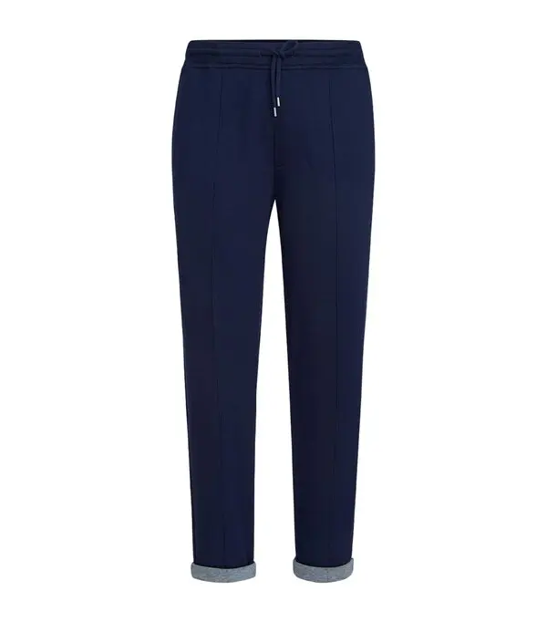 Brunello Cucinelli Cotton-blend French Terry Sweatpants - Blue