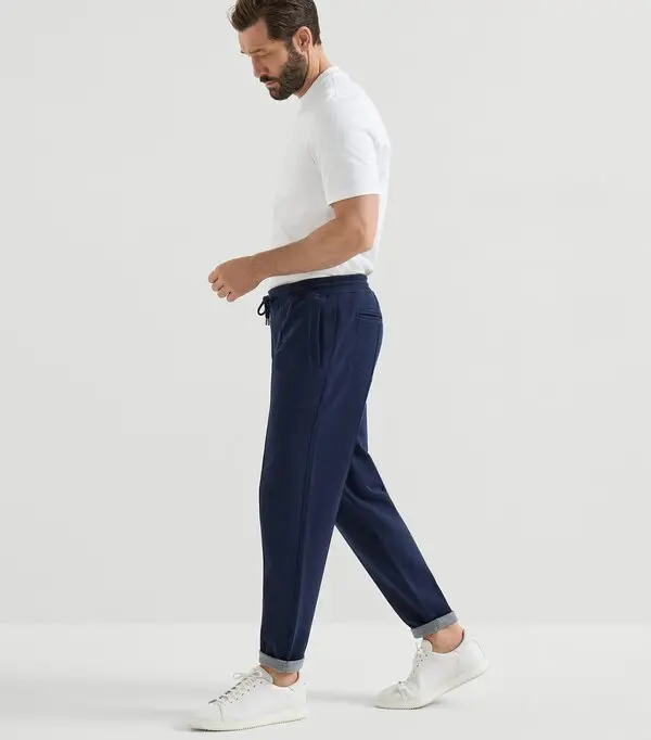 Brunello Cucinelli Cotton-blend French Terry Sweatpants - Blue